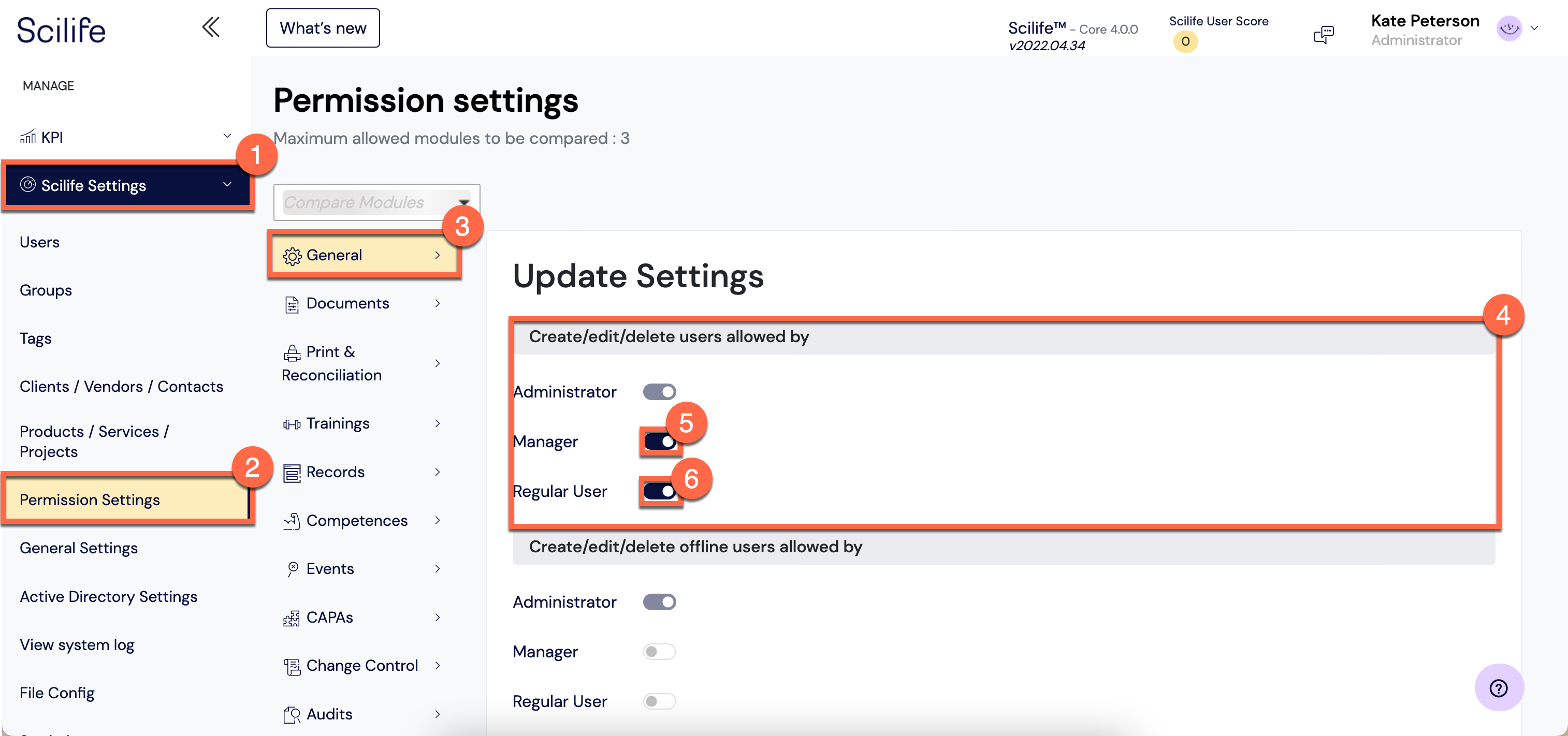 Who can create, edit and delete Users? – Scilife