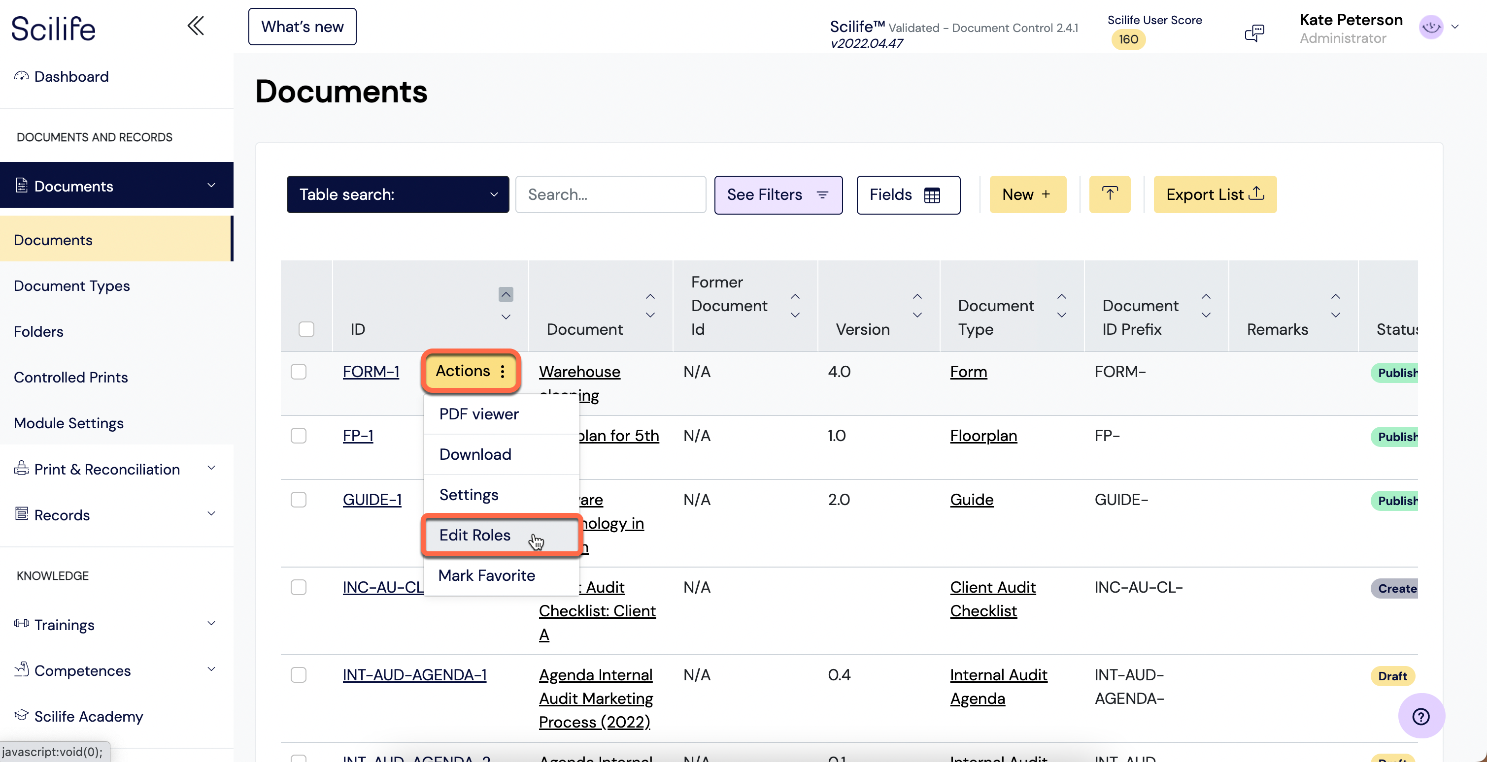 What is the "Allowed system roles to update entity roles" setting for? – Scilife
