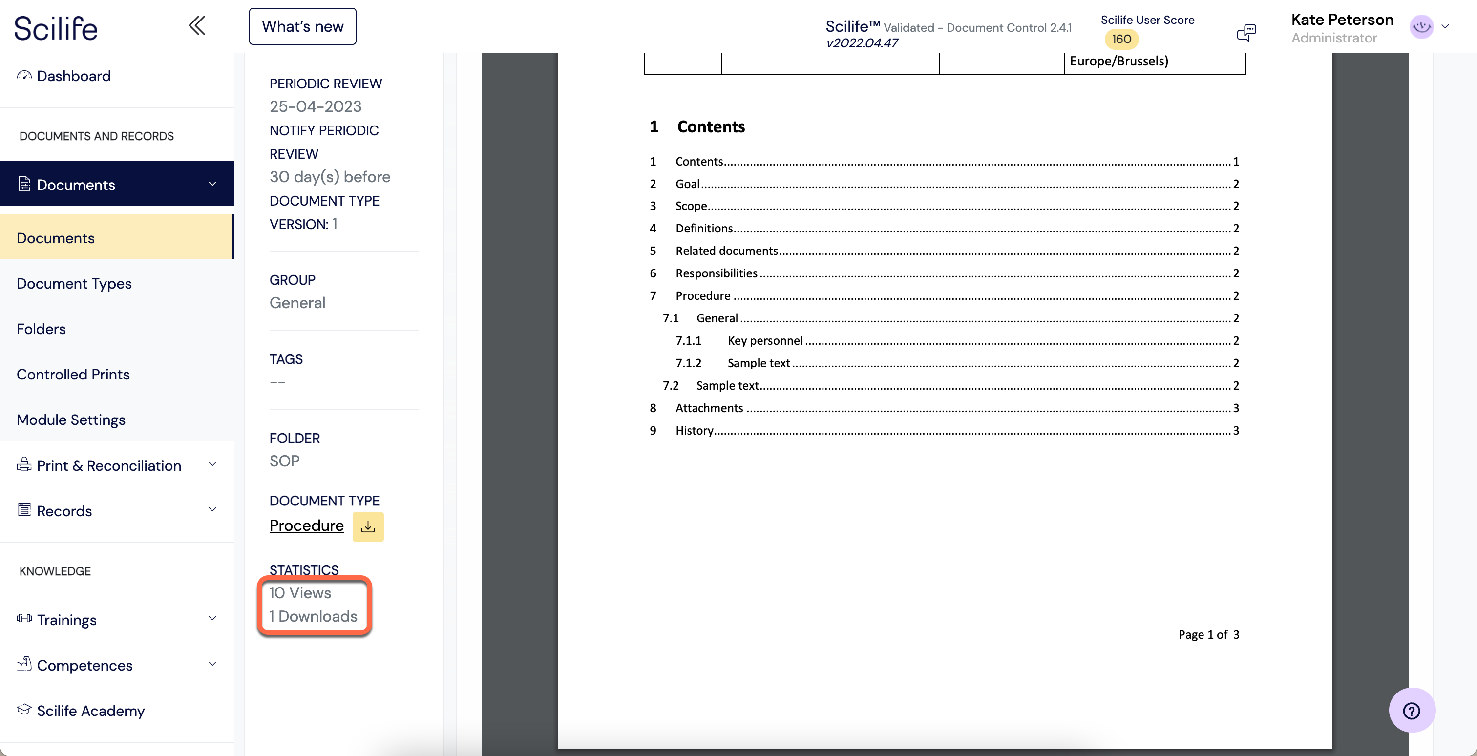 Is there a Document Download Log? – Scilife