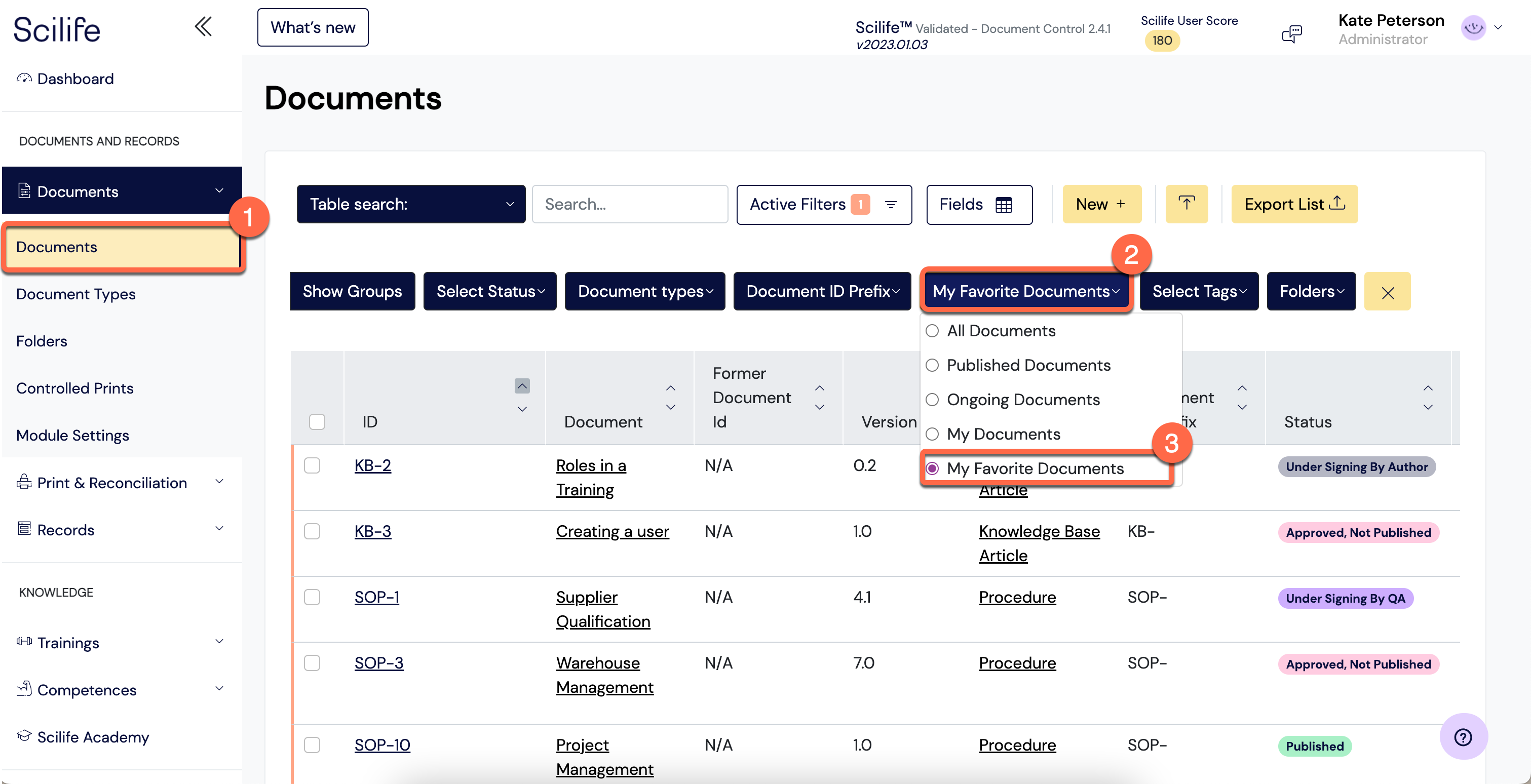 My Favorite Documents – Scilife