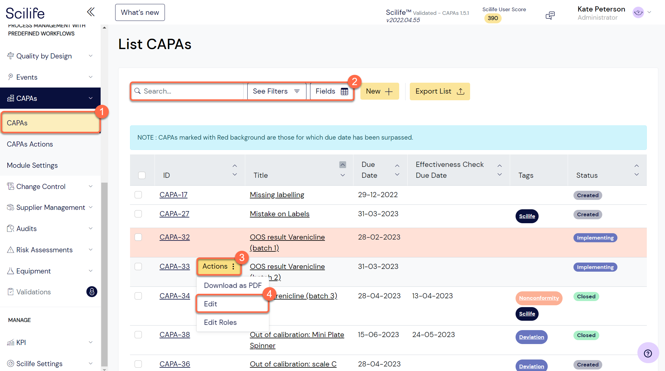 When and how can I link CAPAs to CAPAs? – Scilife