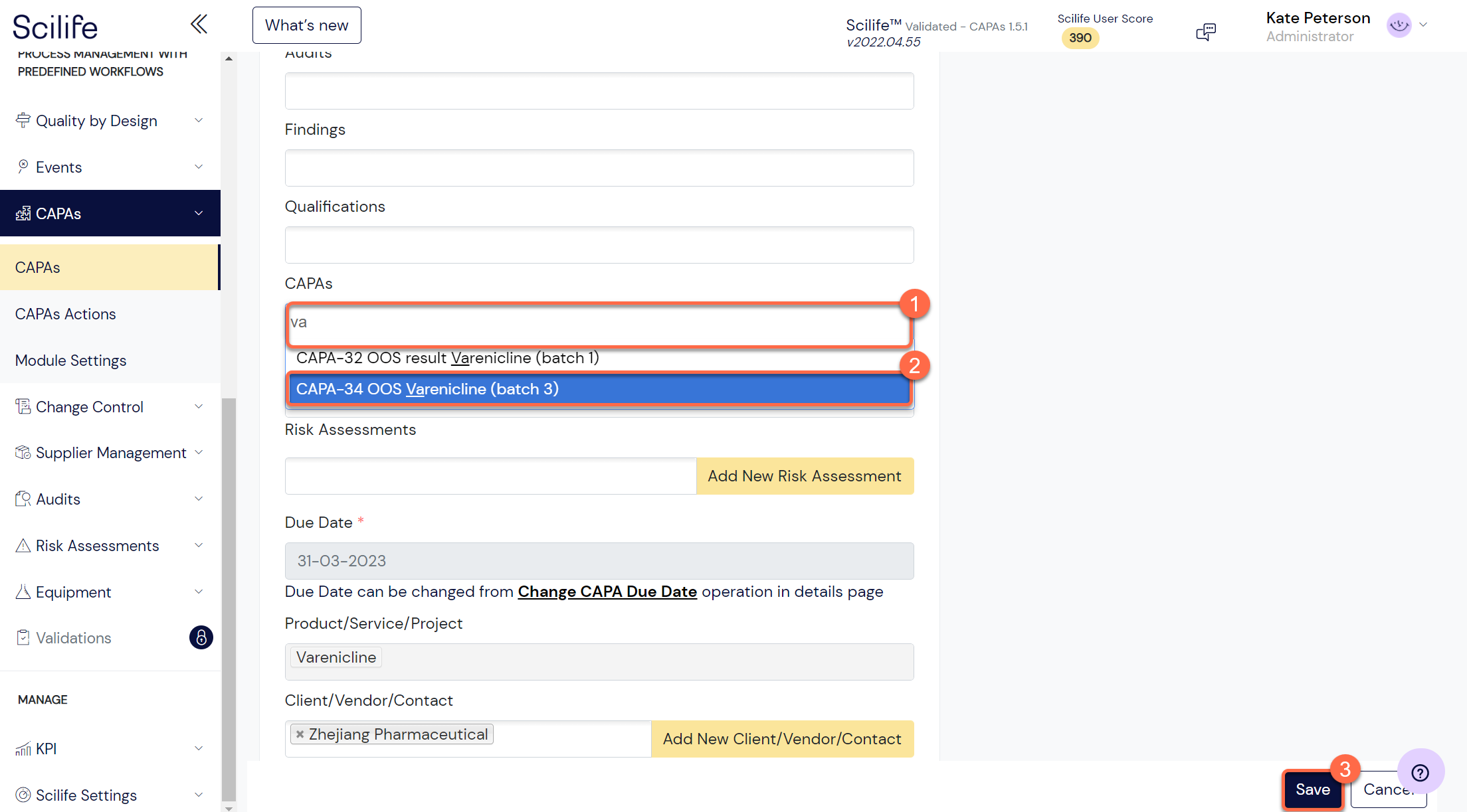 When and how can I link CAPAs to CAPAs? – Scilife