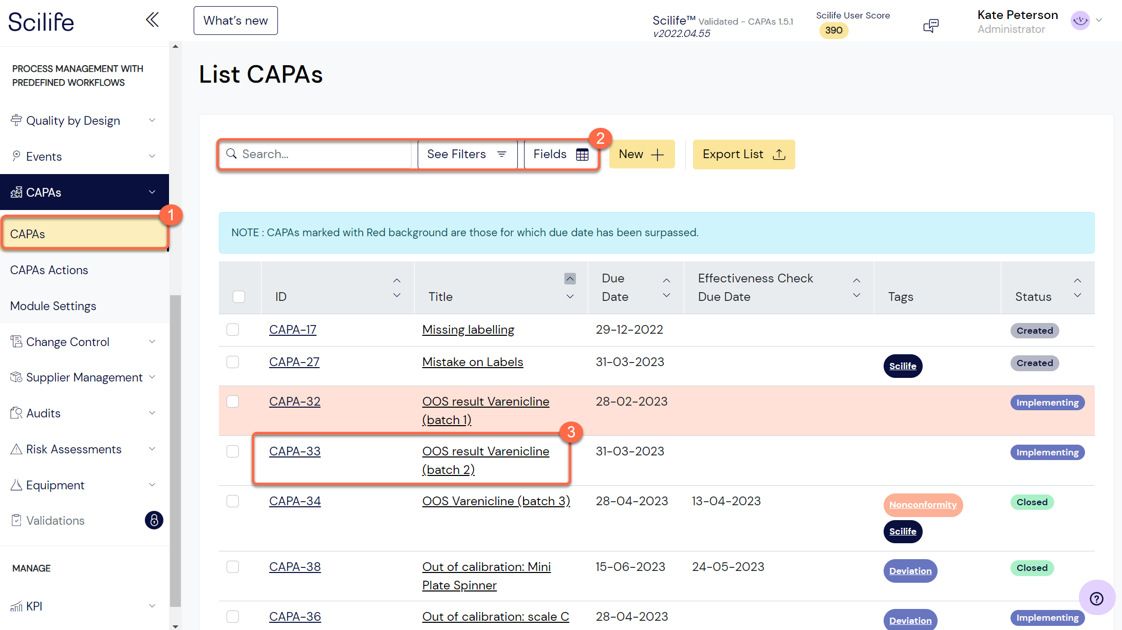 When and how can I link CAPAs to CAPAs? – Scilife