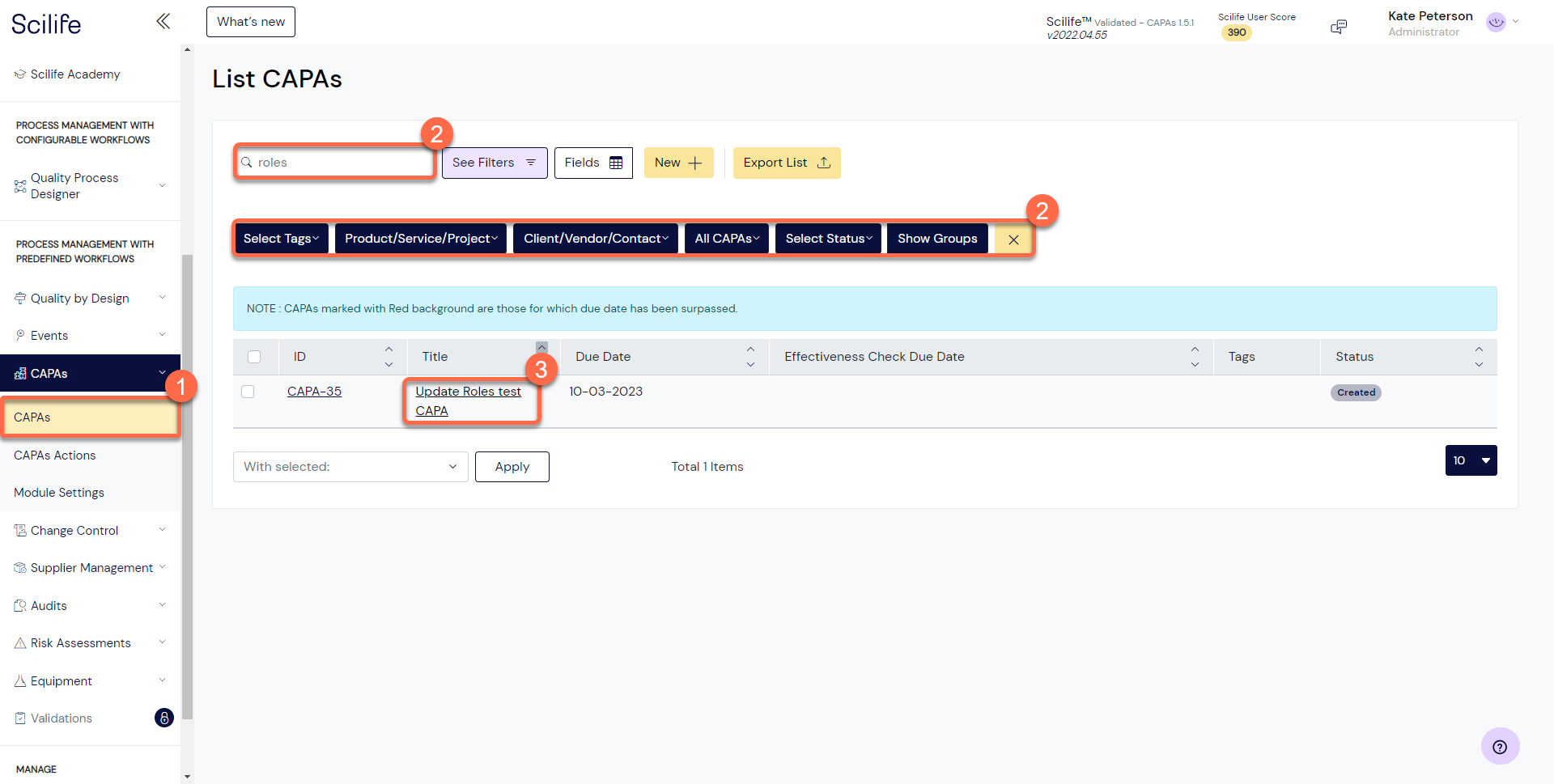 How to add an Update Documents Action to a CAPA – Scilife