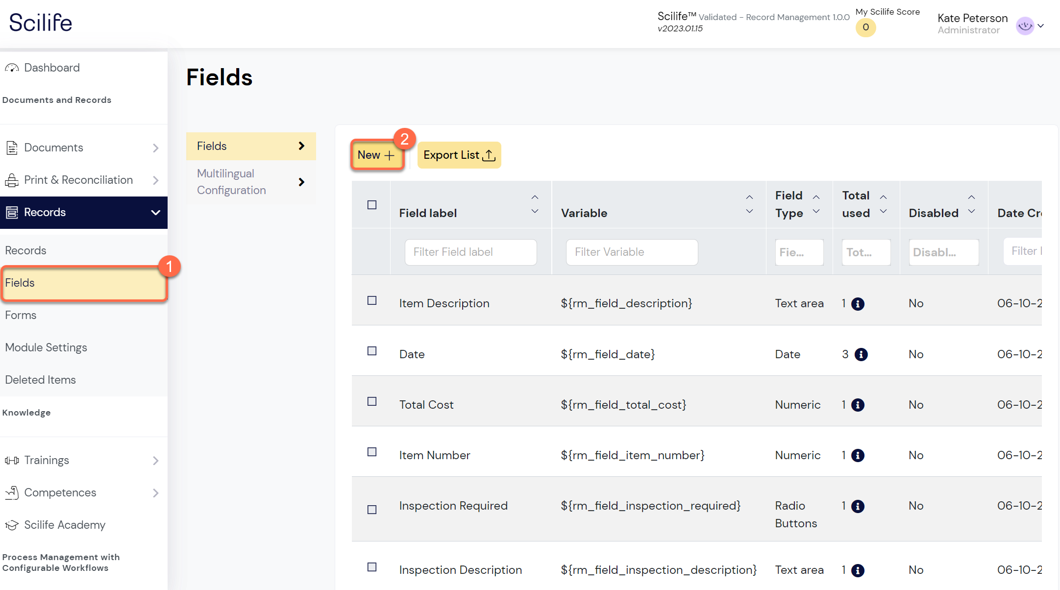 Creating a Checkbox Field – Scilife
